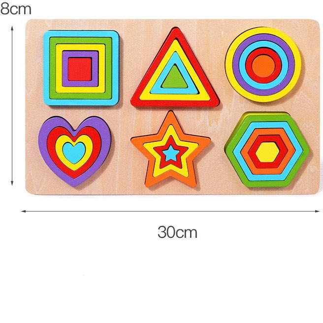 3D Wooden Colourful Shape Puzzle – Specialty Toys Australia
