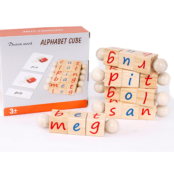 Montessori CVC words Reading Block and Cards Set Early Learning ...