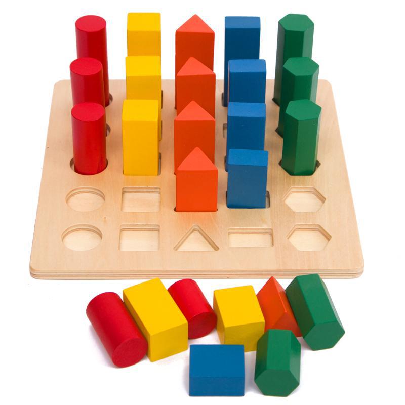 Montessori Wooden Geometric Sorting Game - Mathematical Play Toys ...