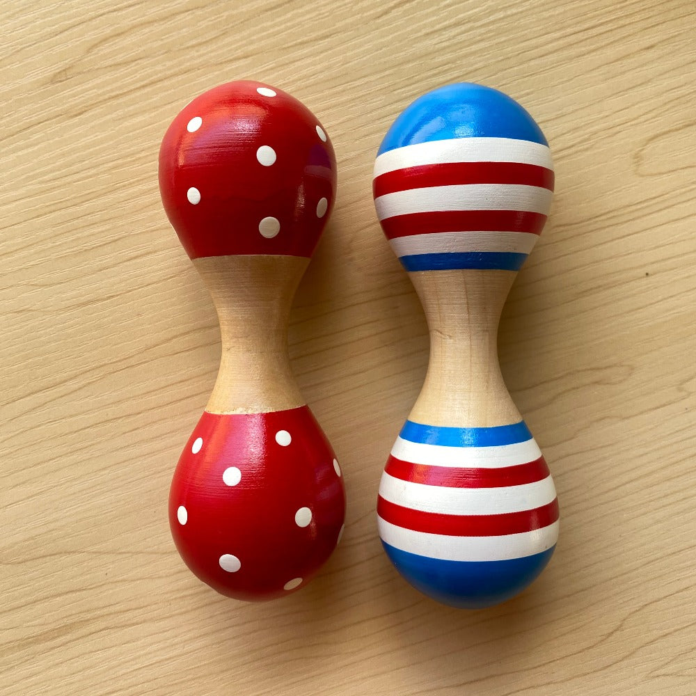 Wooden Double Ended Timber Baby Maraca Set of 4 - Musical Instruments ...