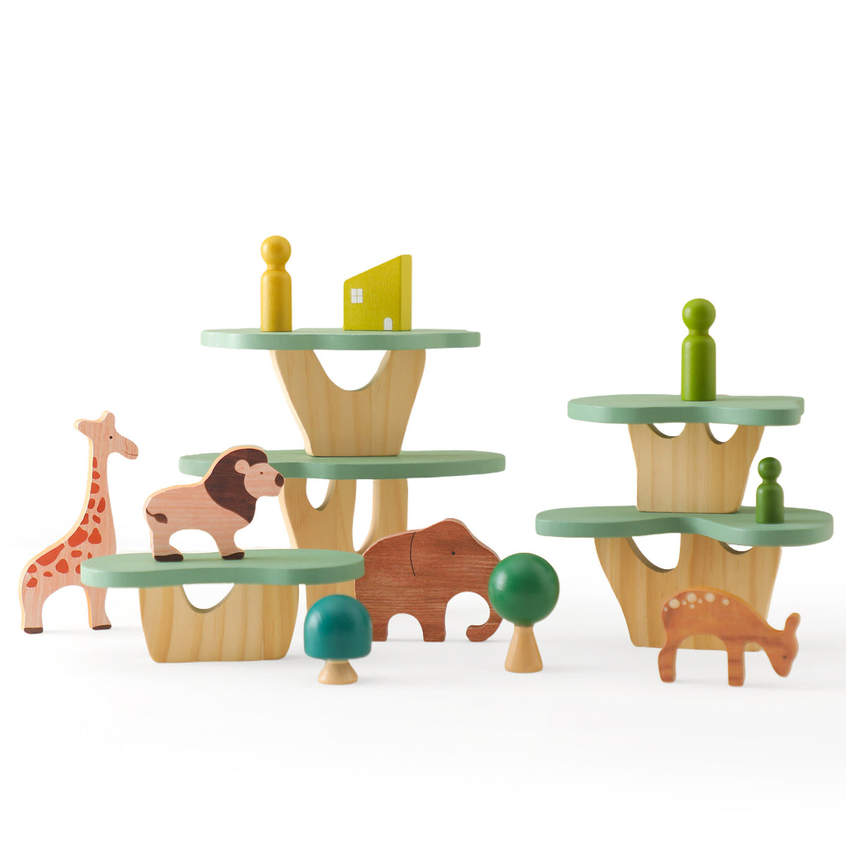 Wooden People, buildings, animals play set - Best Open Ended Learning ...