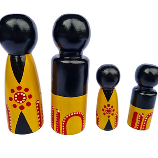 16pc Set Wooden Indigenous Peg Dolls – Specialty Toys Australia