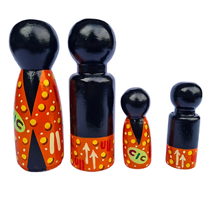 16pc Set Wooden Indigenous Peg Dolls – Specialty Toys Australia