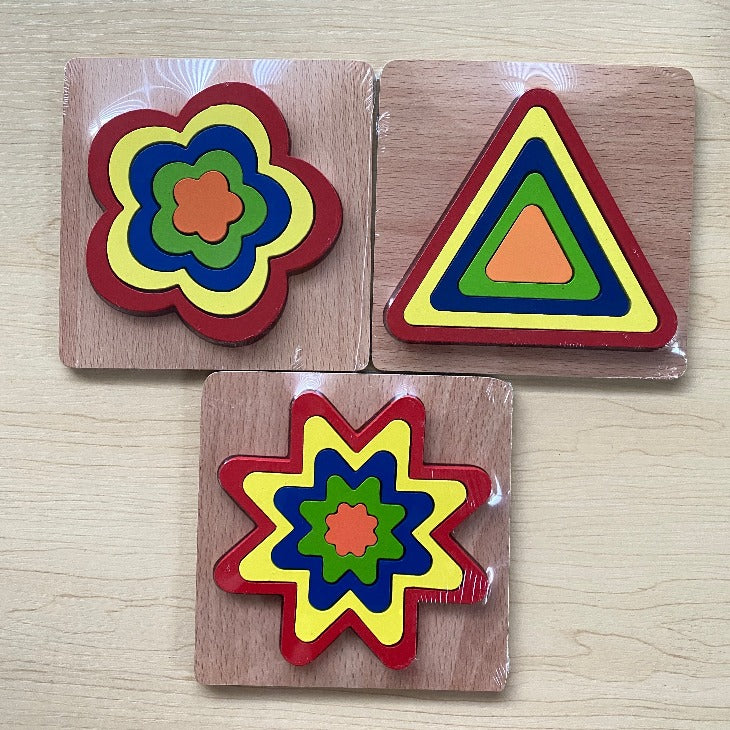 Wooden Shape Puzzles set of 3 - Best Wooden Open Ended Toys – Specialty ...
