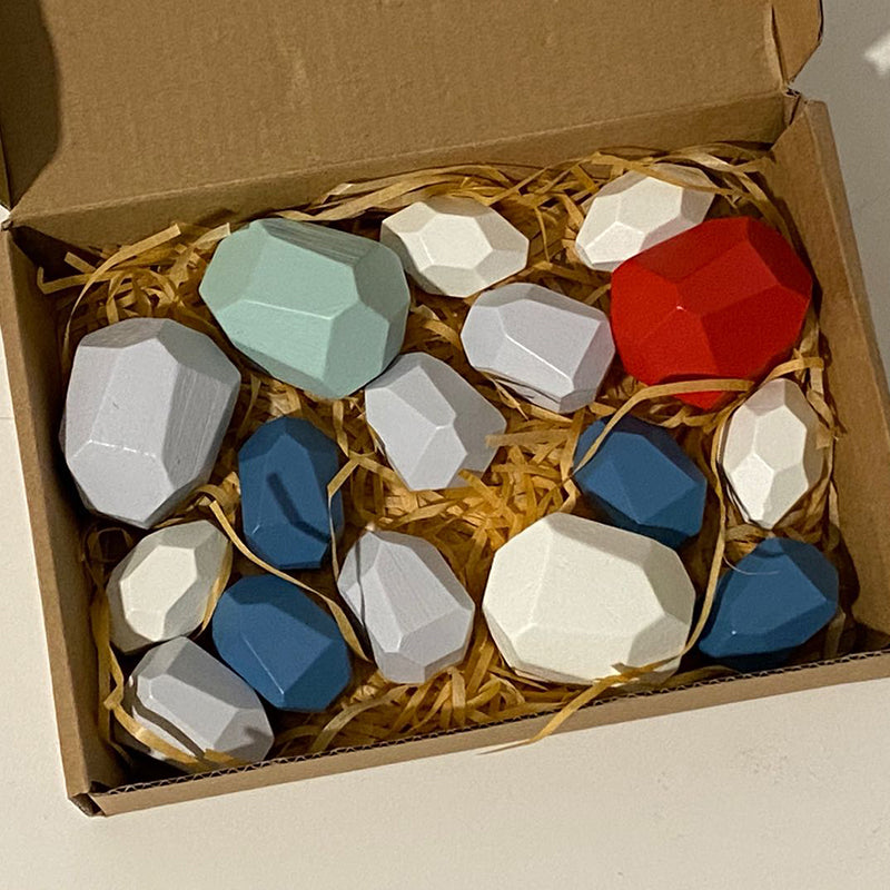 Wooden Balancing Stone Balancing Blocks Fine motor Open and End play ...