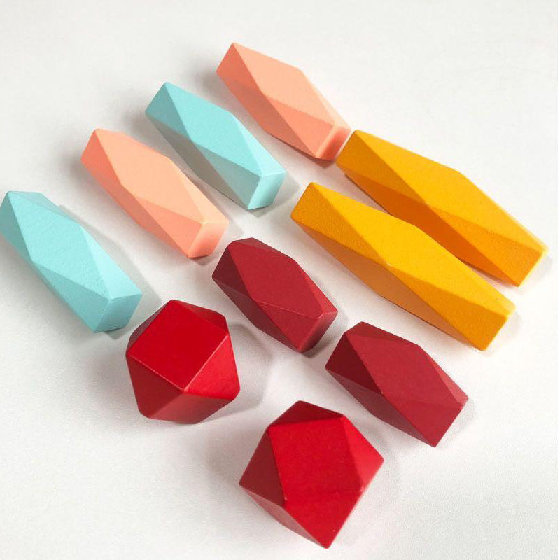 Wooden Balancing Stone Balancing Blocks Fine motor Open and End play ...