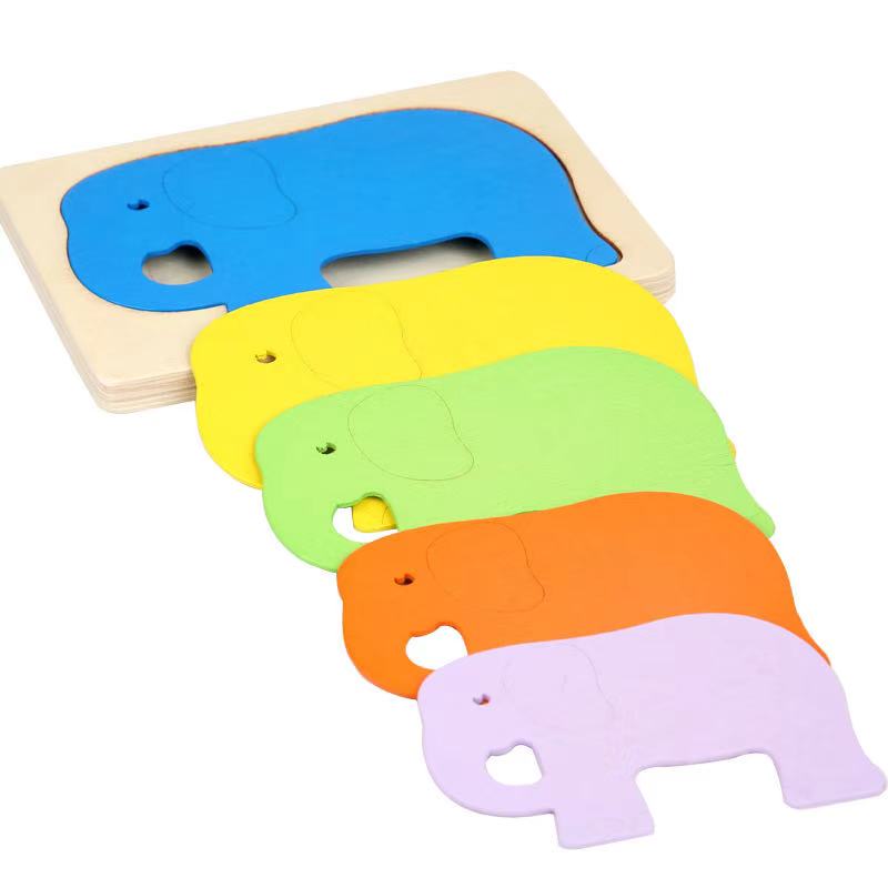 3D Multilayer Wood Puzzle Elephant/Duck/Whale/Fish - Montessori Puzzle ...
