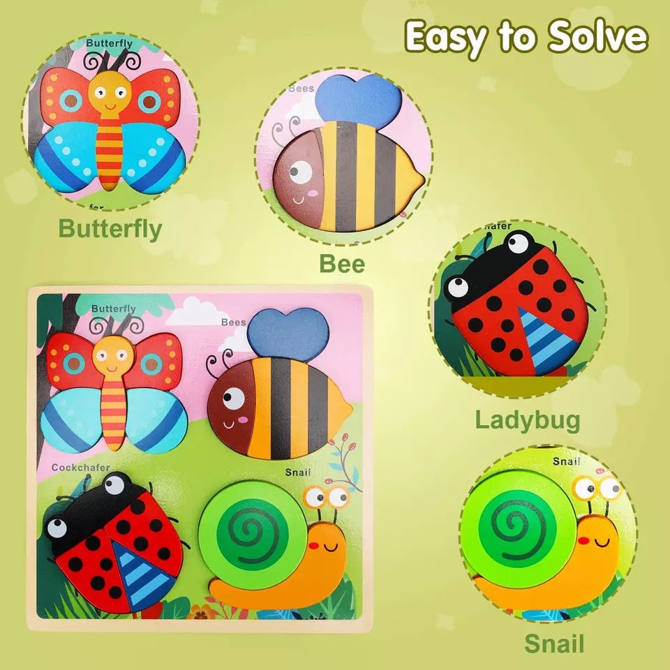 Wooden Large Building Puzzle Set Of 4 - Fine Motor Skills Toys ...