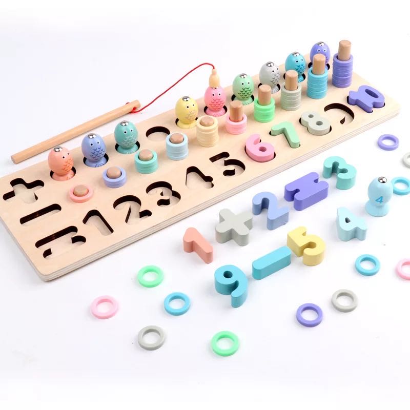 Wooden Number Counting Board- Number and Fishing-Mathematics Education ...