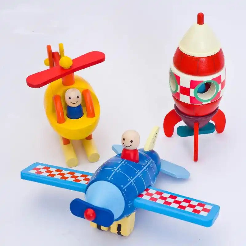Wooden Magnetic Rocket/Airplanes - Best Open Ended Wooden Toys ...