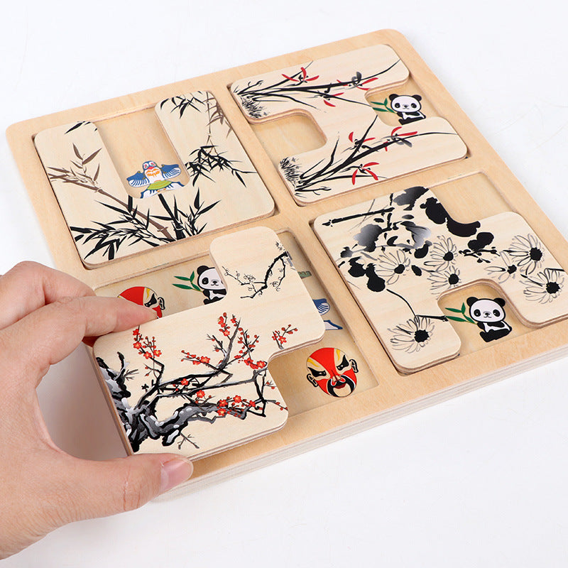 Wooden Chinese Cultural Puzzle - Fine motor skills toys – Specialty ...
